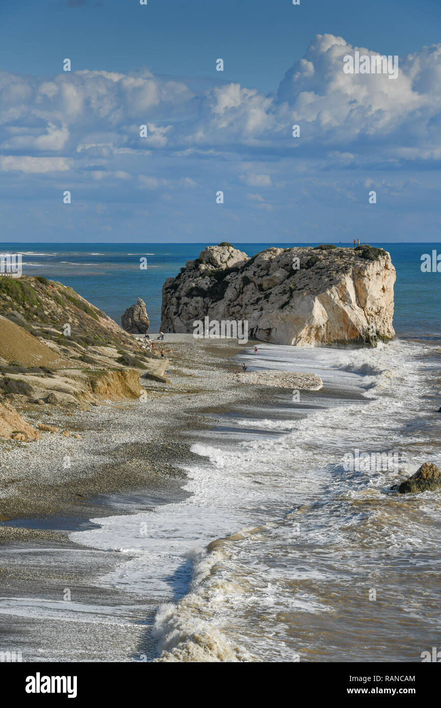 Beach, rock of Aphrodite, Petra tou Romiou, Cyprus, Strand, Felsen der ...