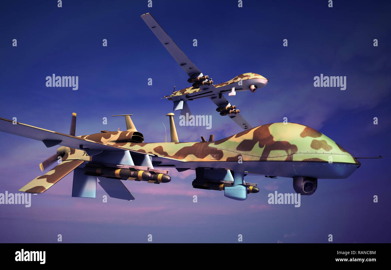 Two camouflaged military drones Stock Photo - Alamy