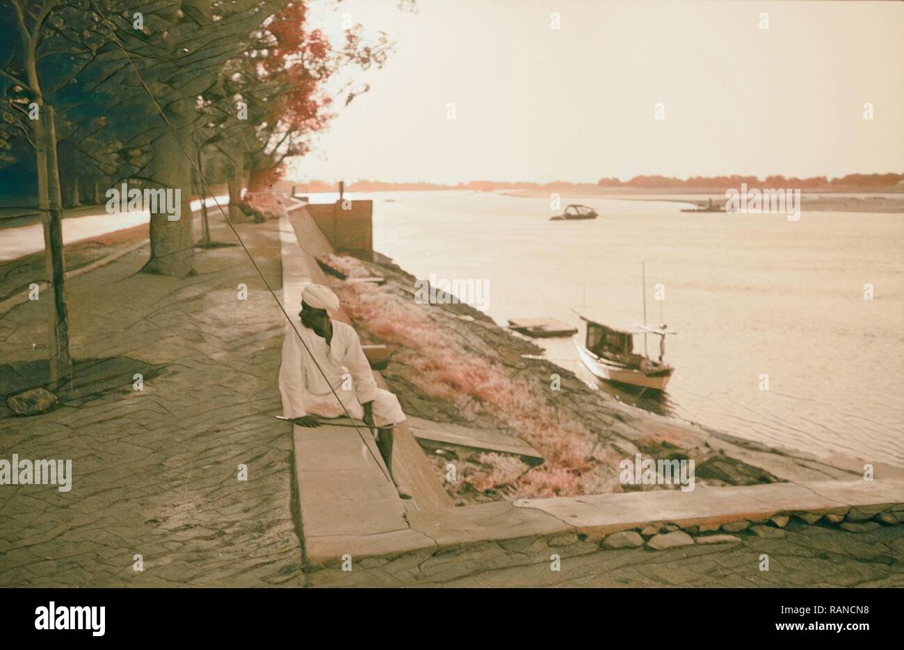 Sudan. Khartoum. Banks of the Blue Nile looking down stream. 1936 ...