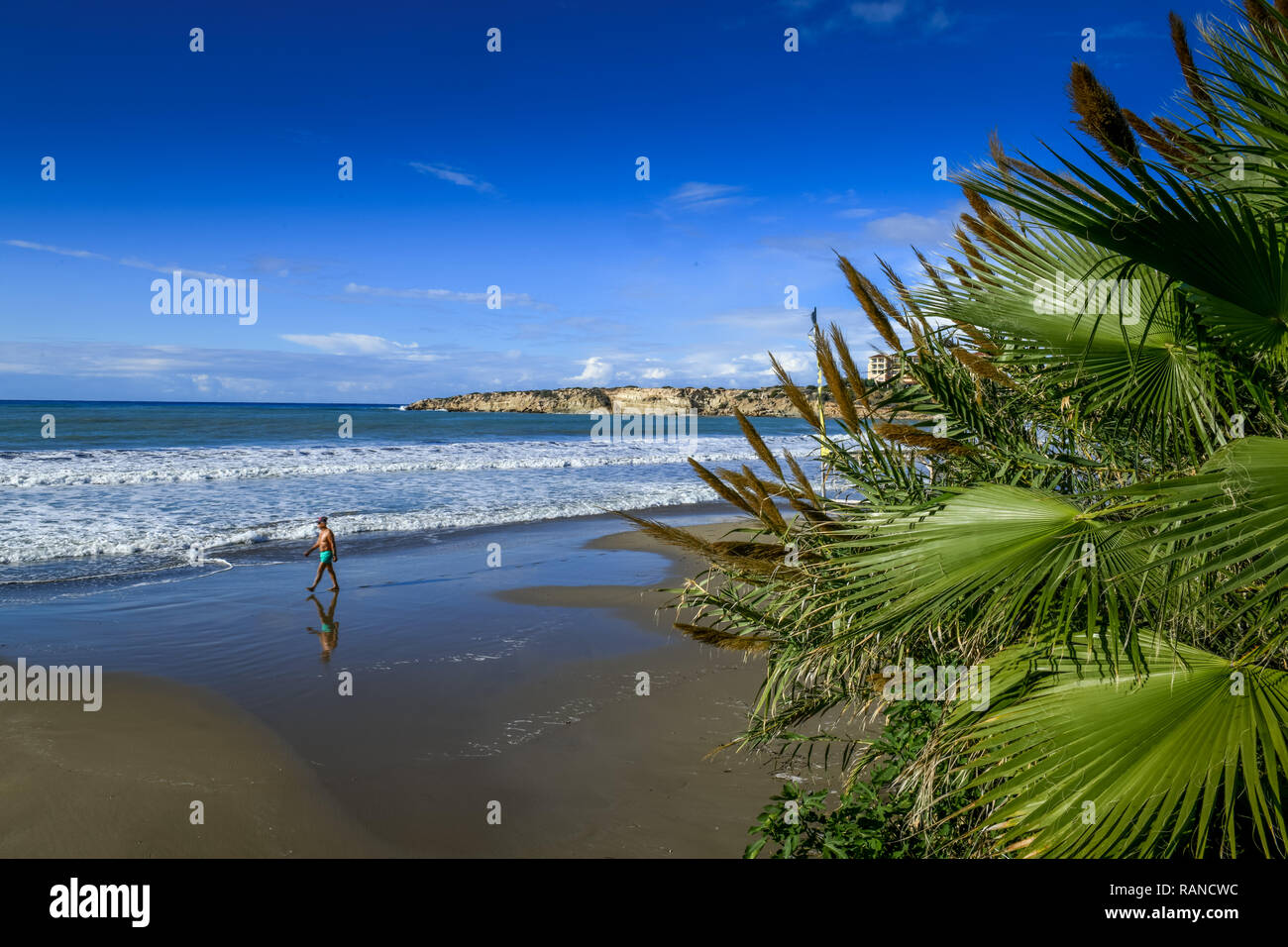 Beach Coral Bay, Pegeia, Cyprus, Strand Coral Bay, Zypern Stock Photo ...