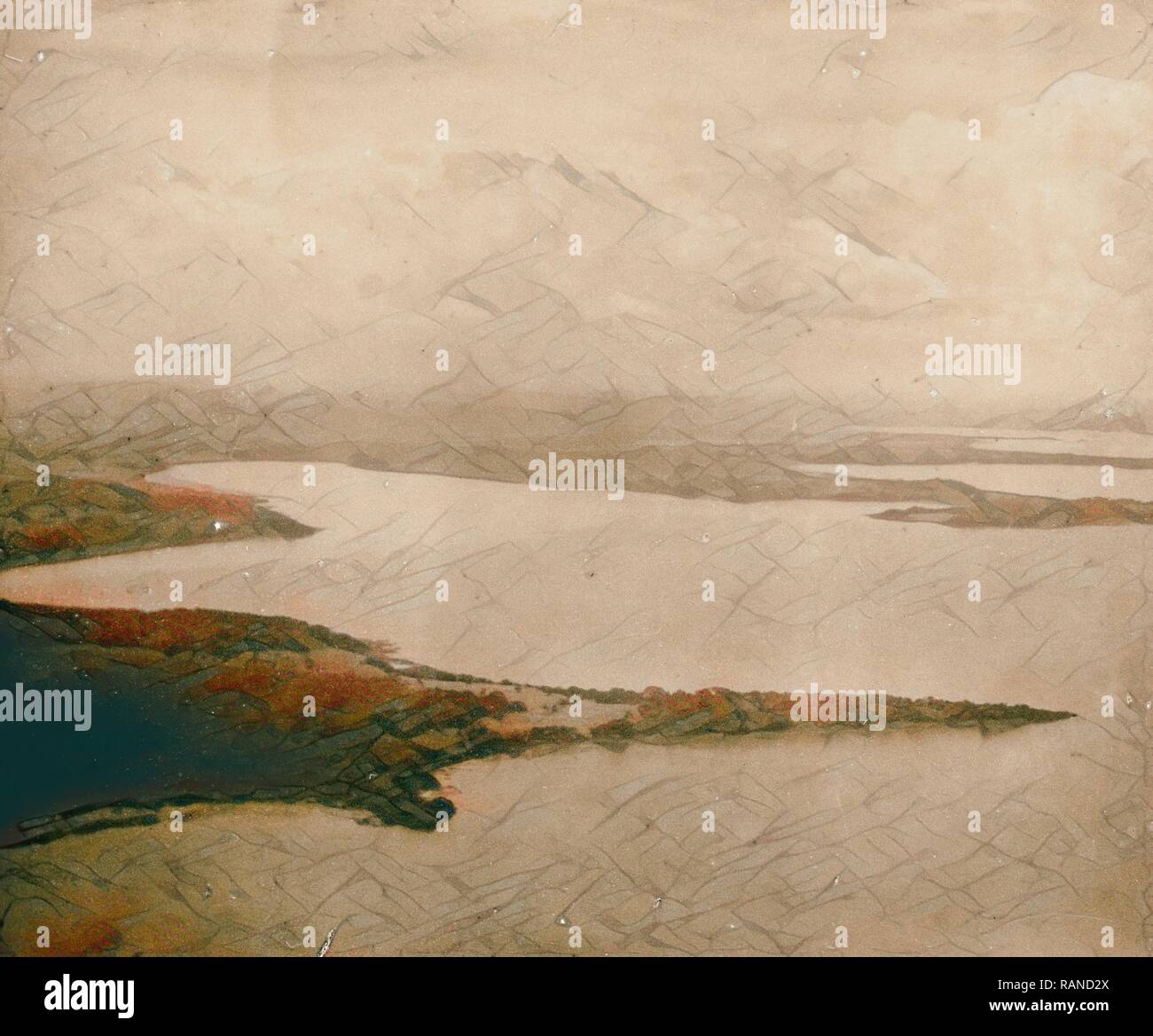 Uganda. Crossing the Victoria Lake into Kenya. Air view. Numerous bays ...