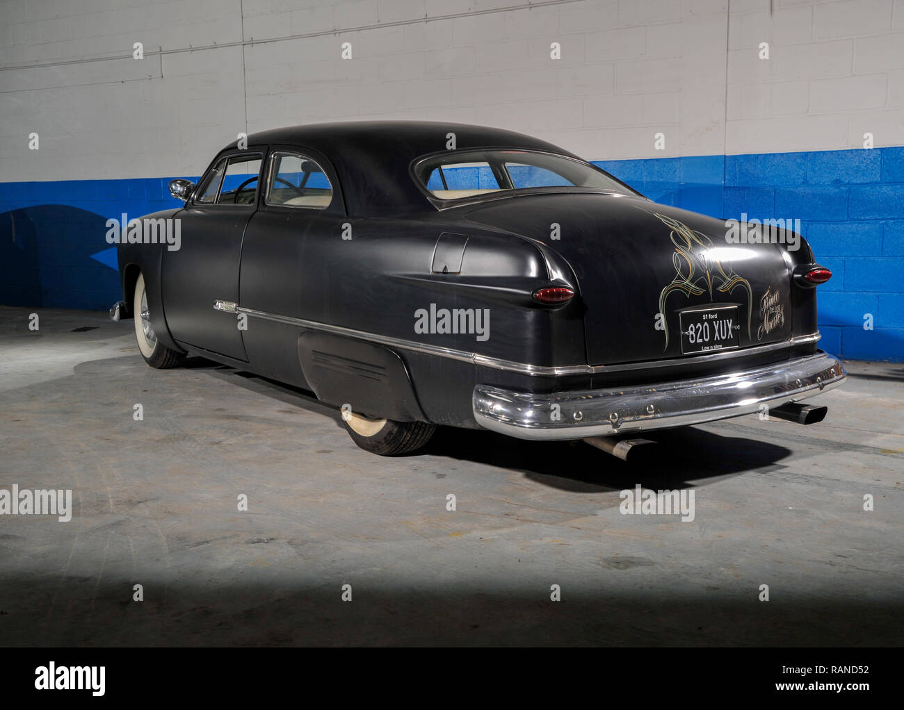 Ford Shoebox 1950s style hot rod - satin black and roof chopped Stock ...