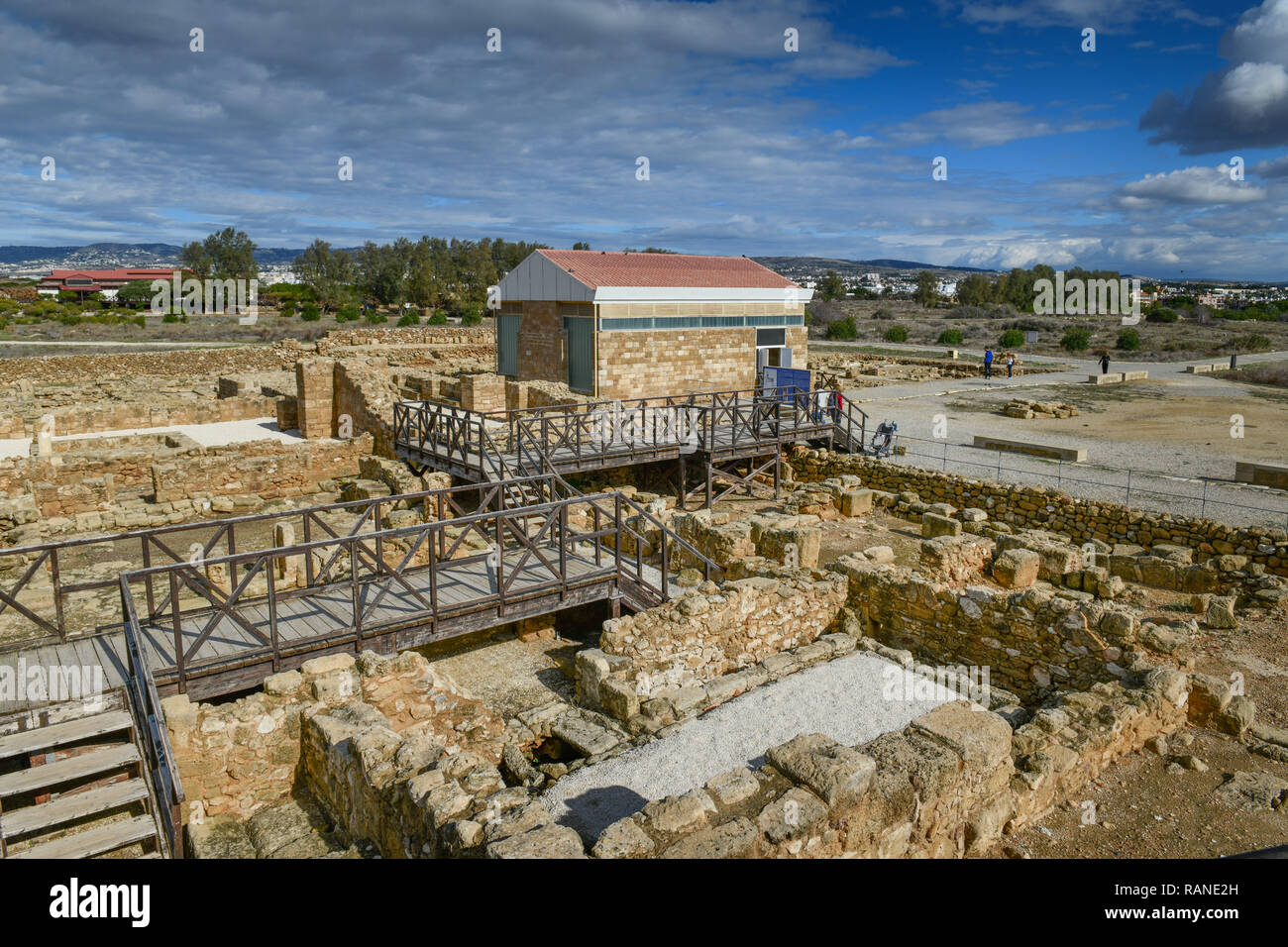 House of the Theseus, in front, house of the Aion, behind, excavation ...