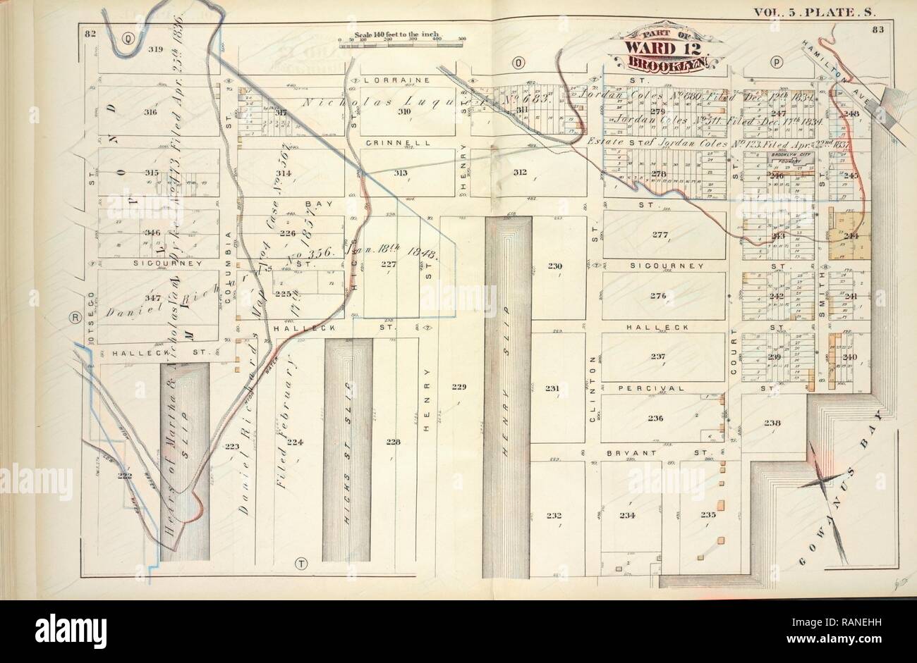 Old map of hamilton hi-res stock photography and images - Alamy