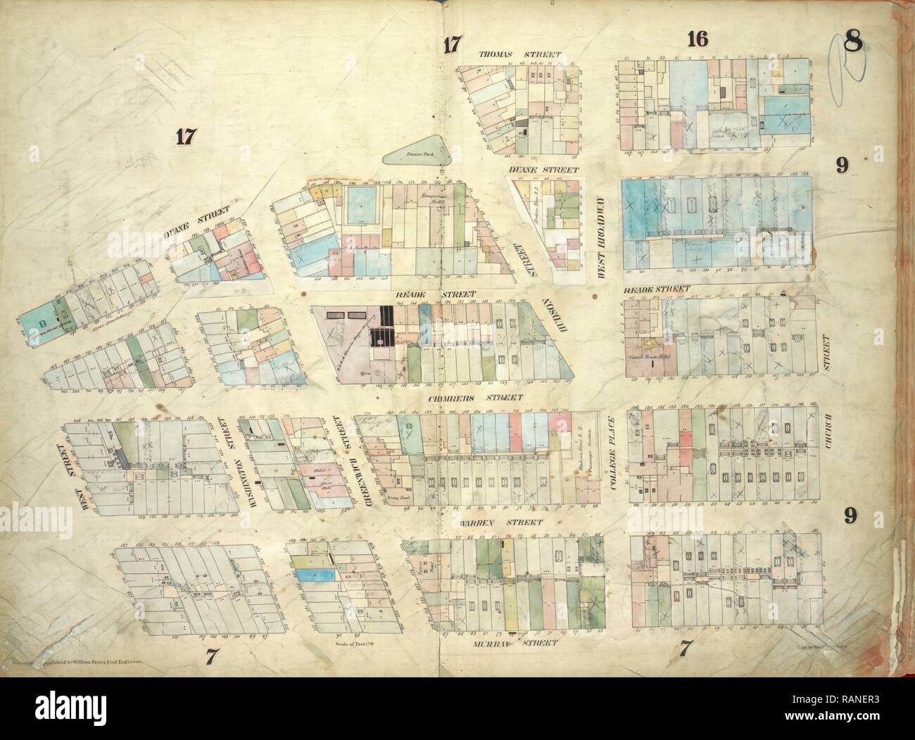 Plate 8: Map bounded by Duane Street, Thomas Street, Church Street ...