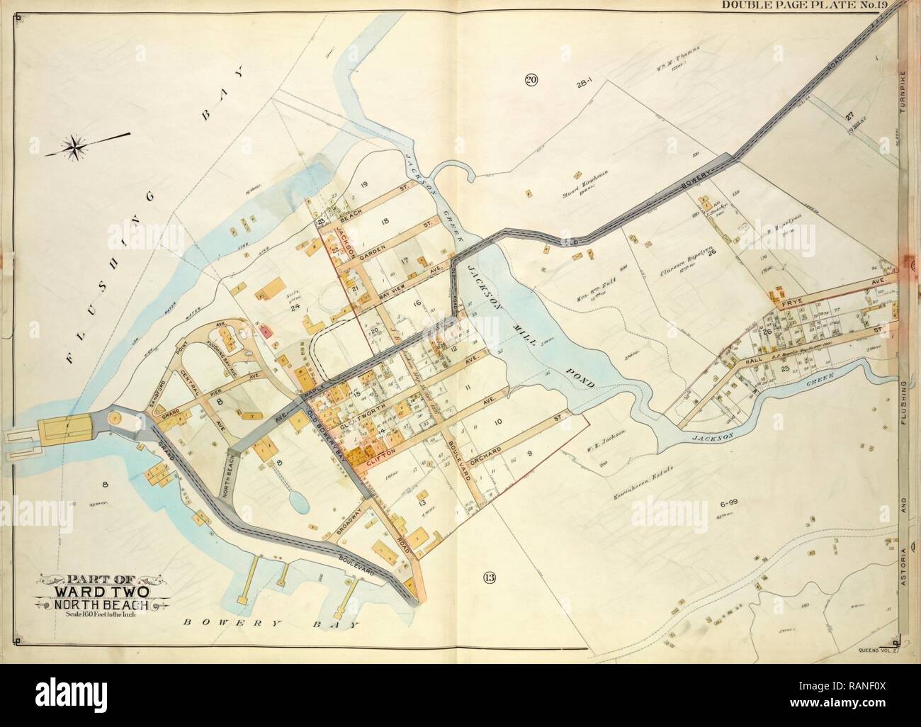 Queens, Vol. 2, Double Page Plate No. 19, Part of Ward two North Beach ...