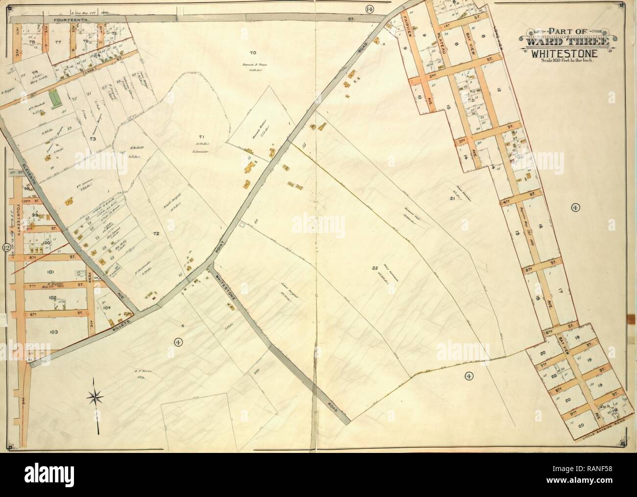 Queens, Vol. 3, Double Page Plate No. 15, Part of ward Three Whitestone ...