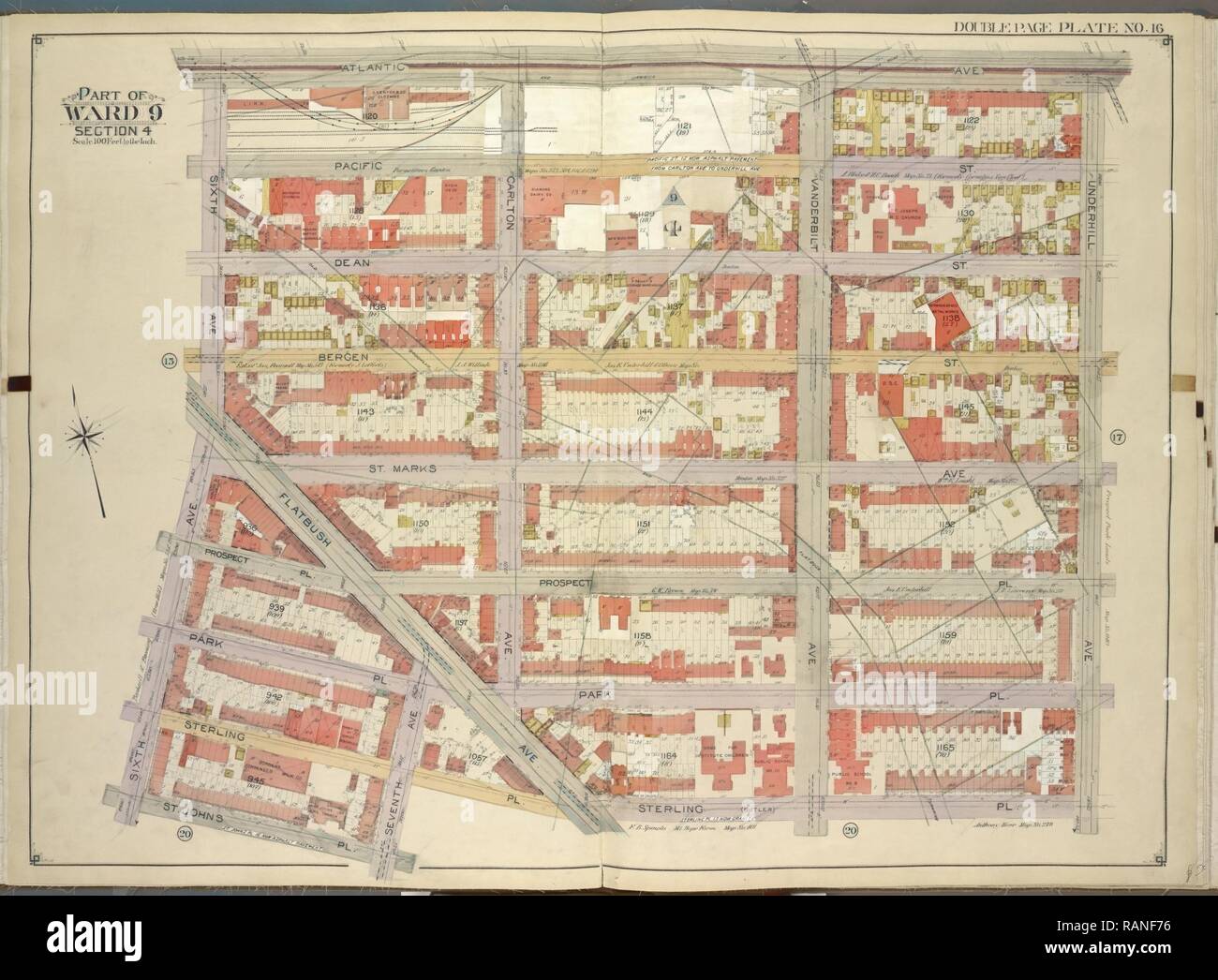 Brooklyn, Vol. 1, Double Page Plate No. 16, Part of Ward 9, Section 4 ...