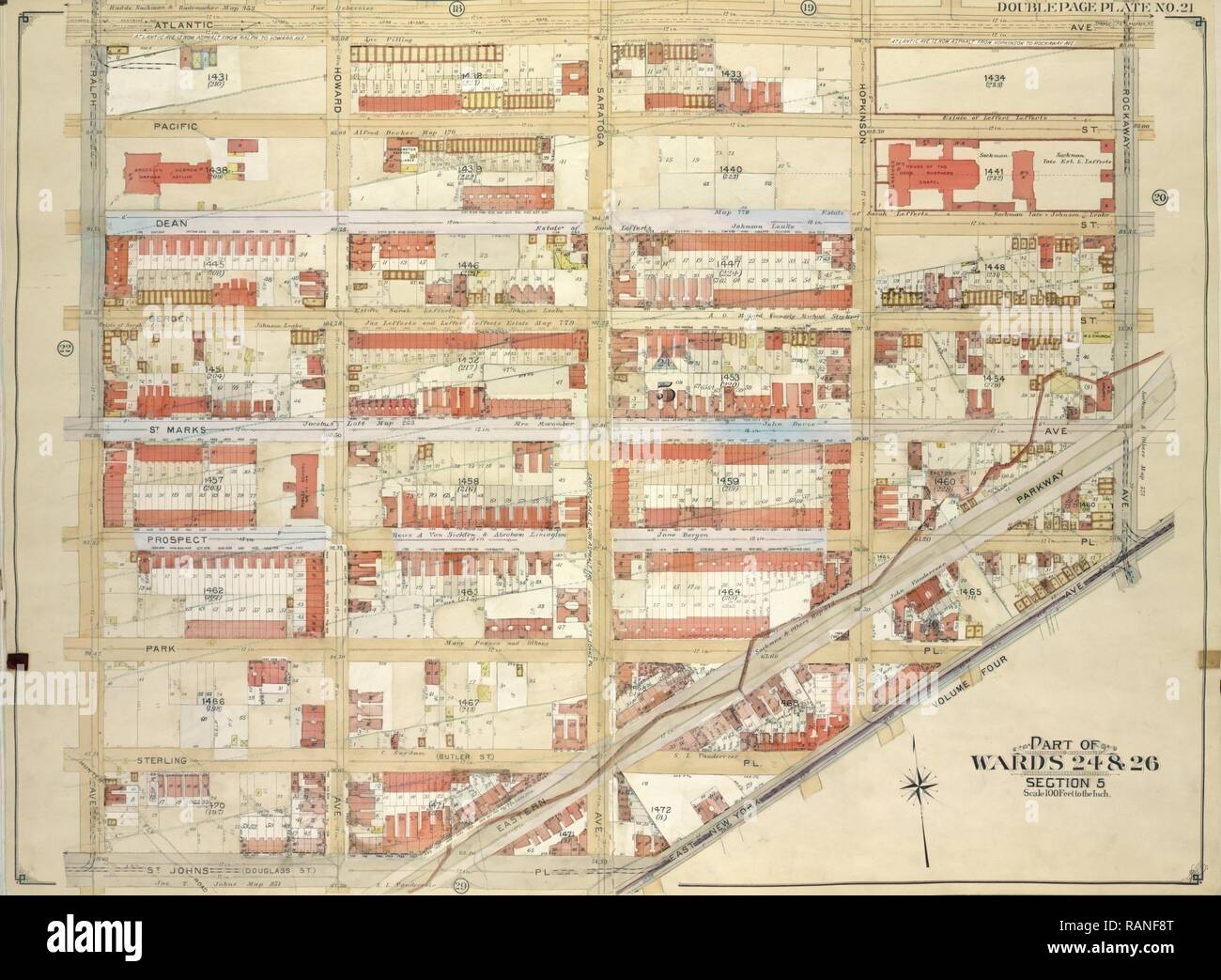Brooklyn, Vol. 2, Double Page Plate No. 21, Part of Wards 24 & 26 ...