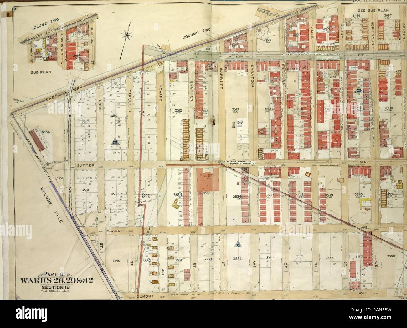 Brooklyn, Vol. 4, Double Page Plate No. 1, Part of Wards 26, 29 & 32 ...