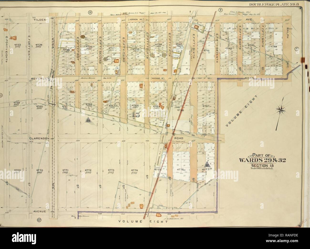Brooklyn, Vol. 5, Double Page Plate No. 8, Part of Wards 29 & 32 ...