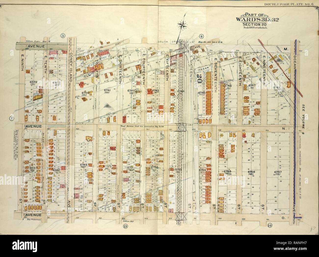Brooklyn, Vol. 7, Double Page Plate No. 6, Part of Wards 30 & 31 ...