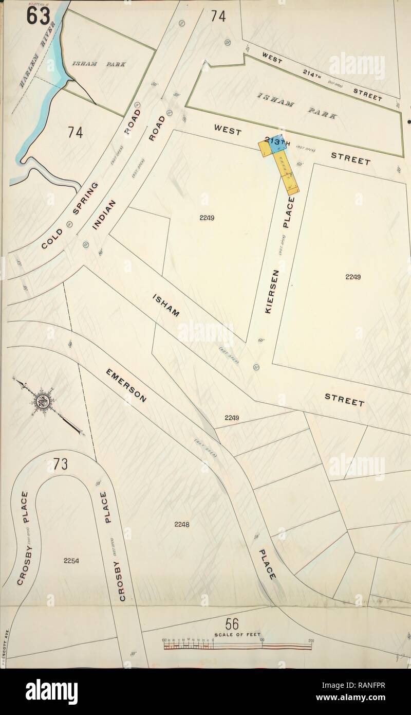 Manhattan, V. 12, Plate No. 63 Map bounded by Cold Spring Rd., Crosby ...