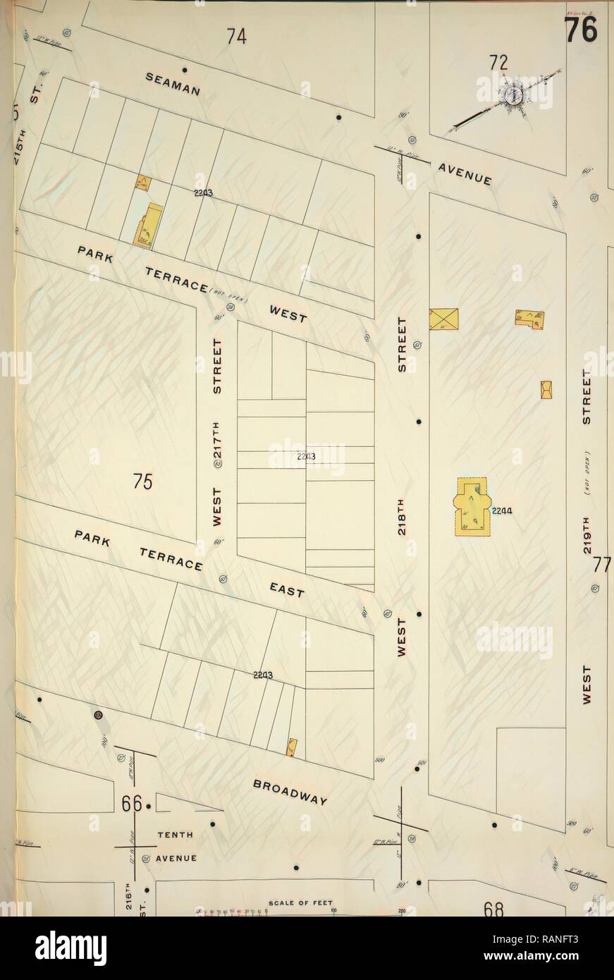 Manhattan, V. 12, Plate No. 76 Map bounded by Seaman Ave., W. 219th St ...