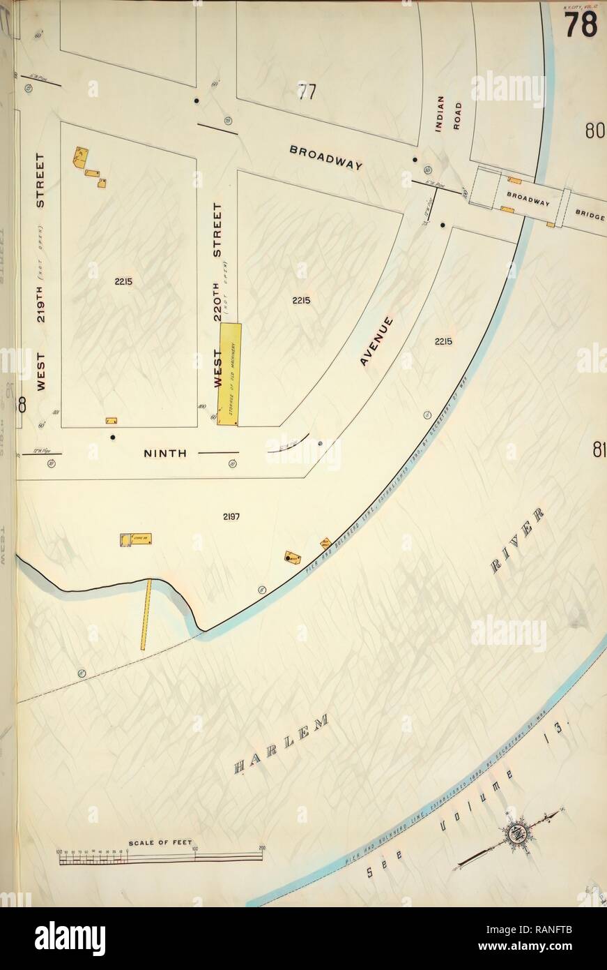 Manhattan, V. 12, Plate No. 78 Map bounded by Broadway, Harlem River, W ...