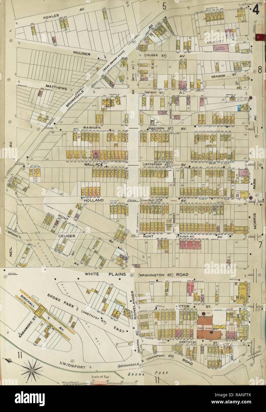 Bronx, V. A, Plate No. 4 Map bounded by Fowler Ave., Morris Park Ave ...
