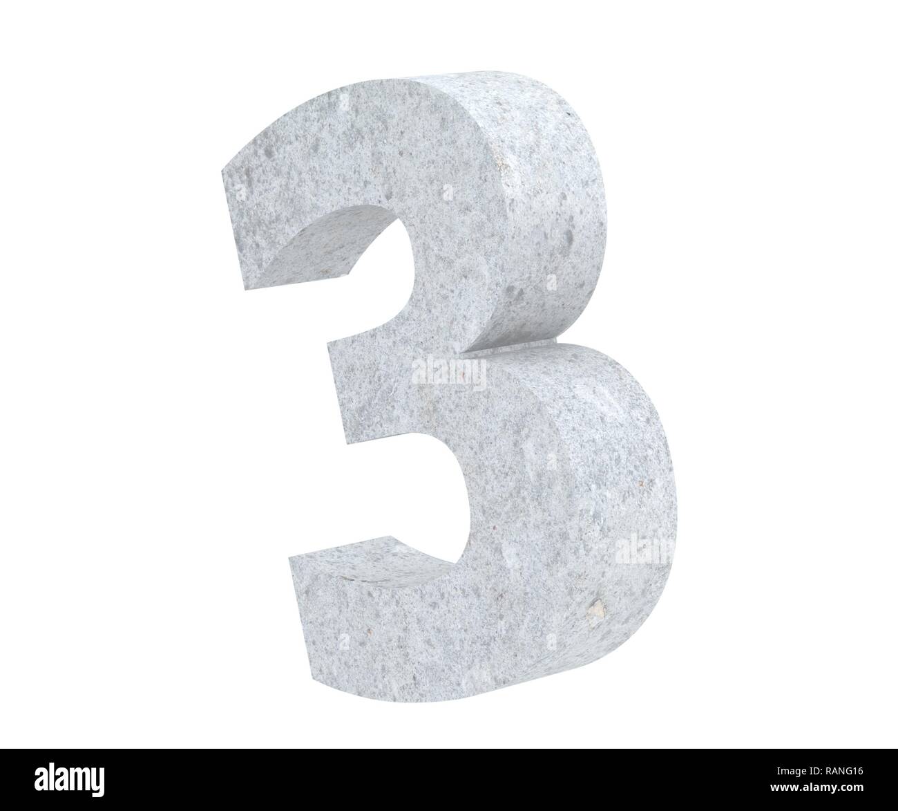 3D rendering concrete number 3 three. 3D render Illustration Stock ...