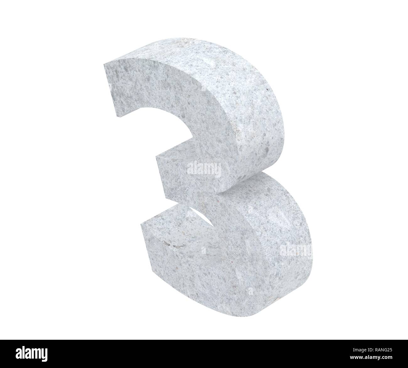 3D rendering concrete number 3 three. 3D render Illustration Stock ...