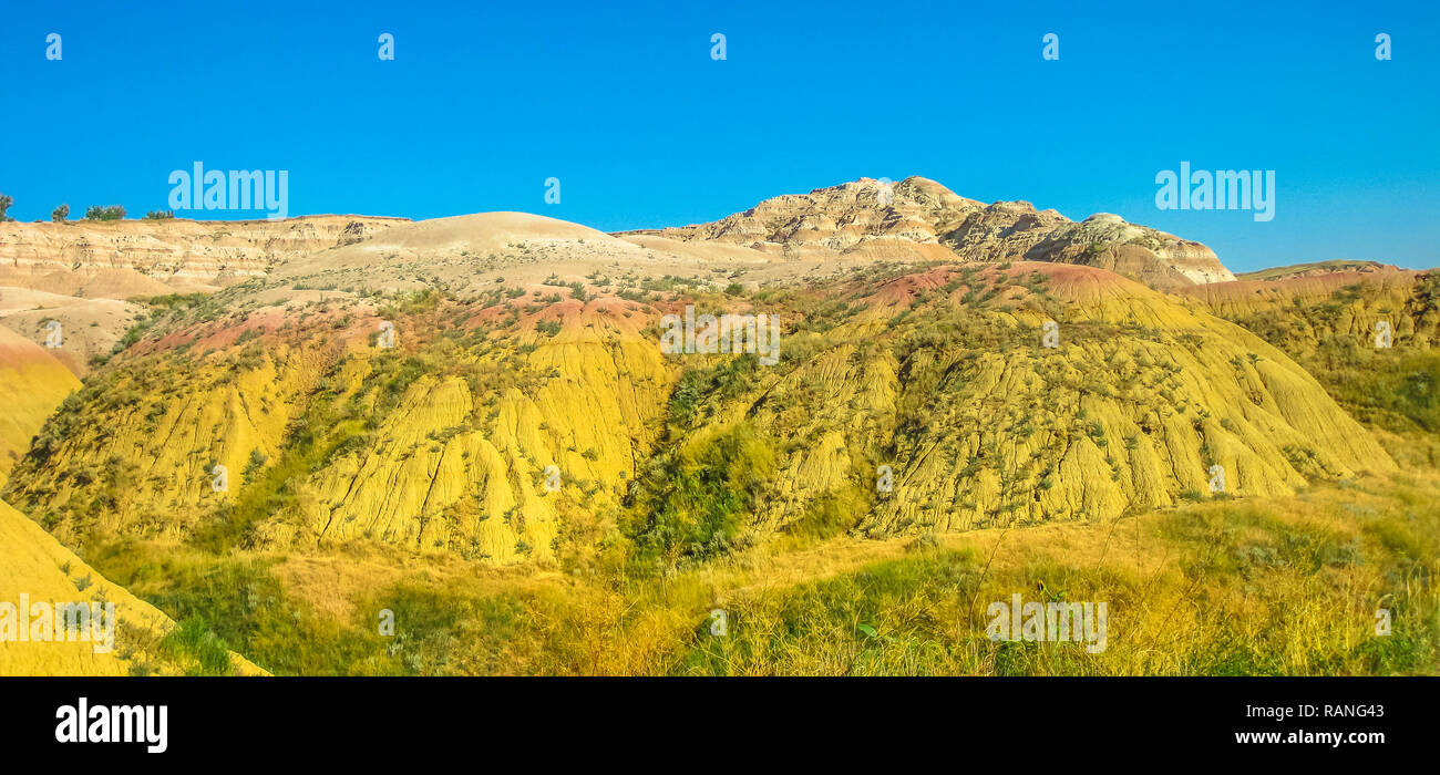 Panorama of Yellow Mounds Overlook at Badlands National Park, South ...