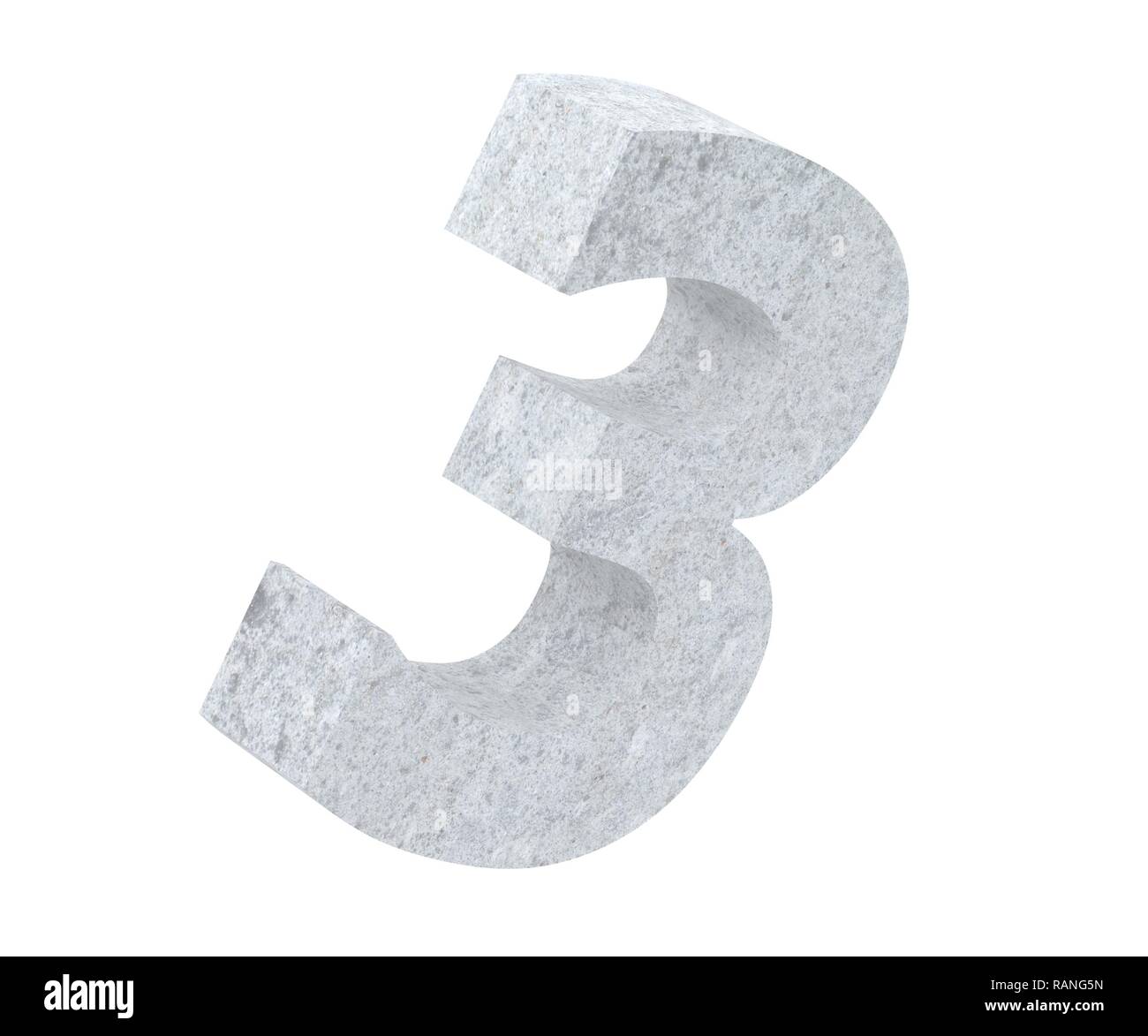 3D rendering concrete number 3 three. 3D render Illustration Stock ...