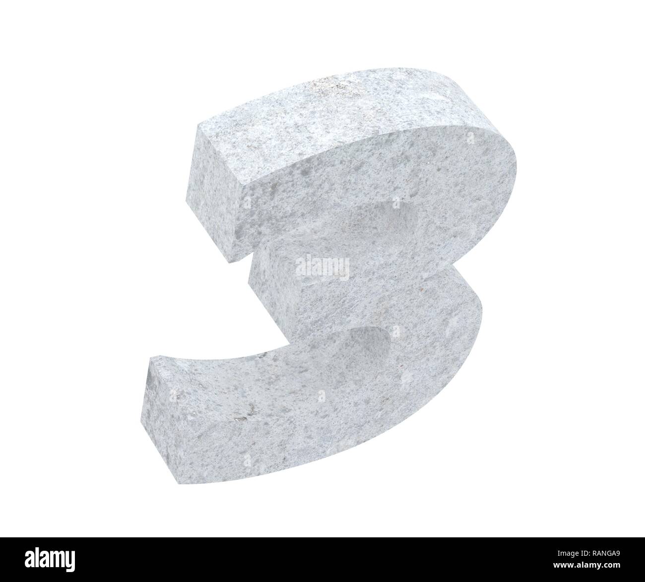 3D rendering concrete number 3 three. 3D render Illustration Stock ...