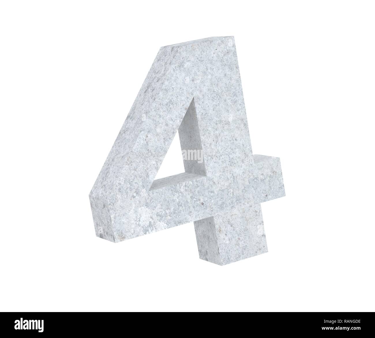 3D rendering concrete number 4 four. 3D render Illustration Stock Photo ...