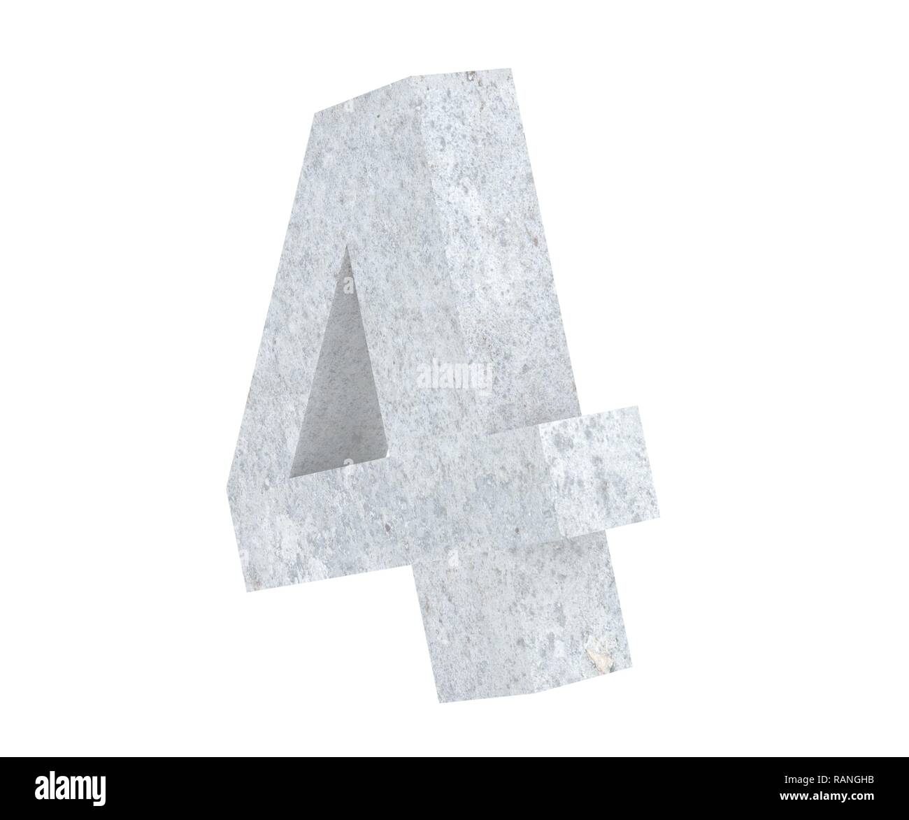 3D rendering concrete number 4 four. 3D render Illustration Stock Photo ...