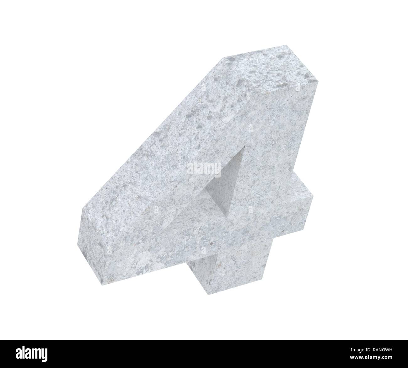 3D rendering concrete number 4 four. 3D render Illustration Stock Photo ...