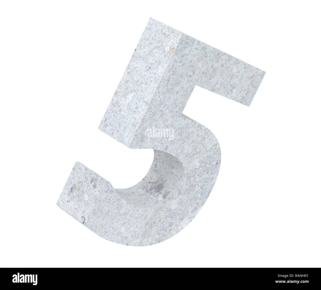 3D rendering concrete number 5 five. 3D render Illustration Stock Photo ...