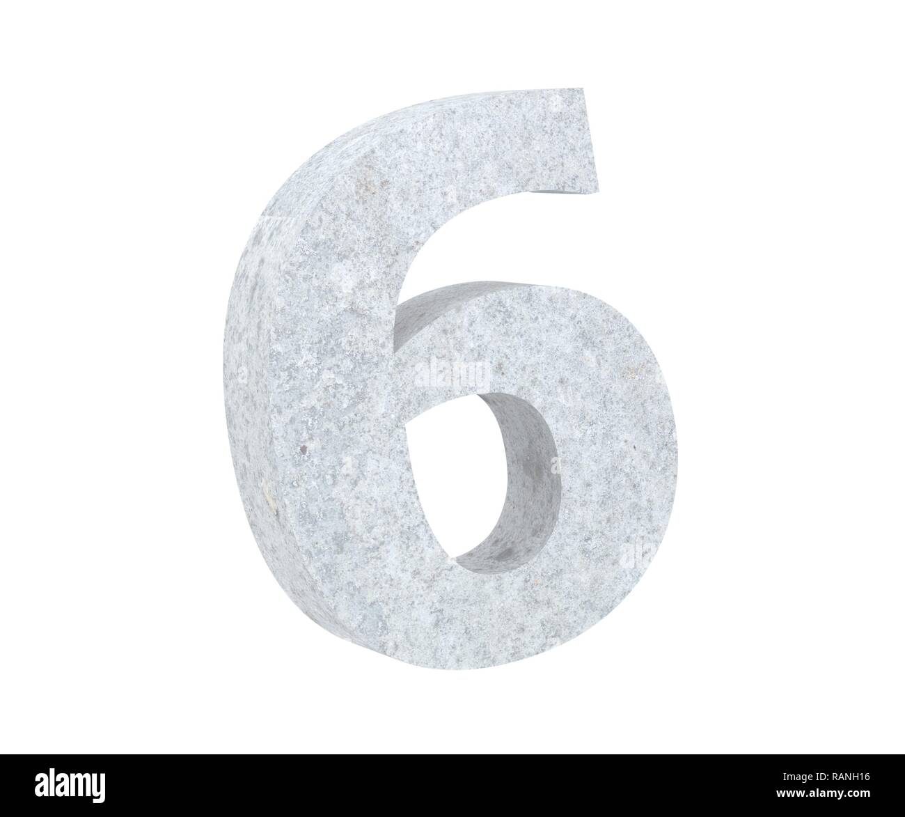 3D rendering concrete number 6 six. 3D render Illustration Stock Photo ...
