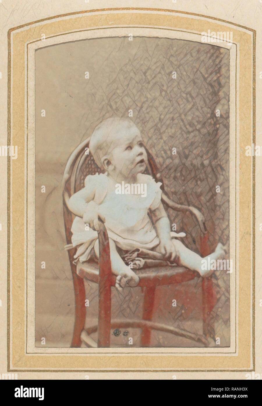 Portrait of a baby on a chair, Johannes L. van der Heijden, 1875 - c ...