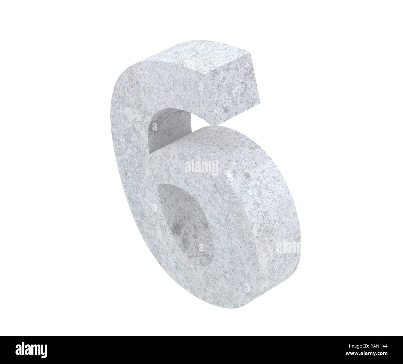 3D rendering concrete number 6 six. 3D render Illustration Stock Photo ...