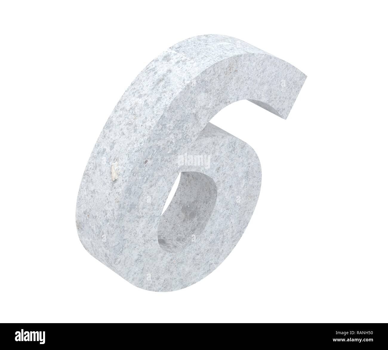 3D rendering concrete number 6 six. 3D render Illustration Stock Photo ...