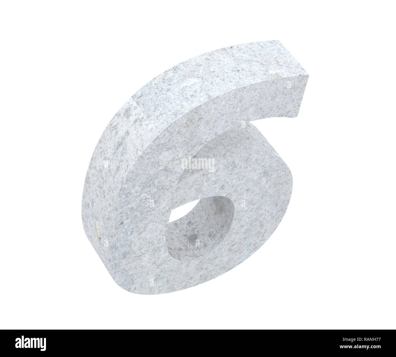 3D rendering concrete number 6 six. 3D render Illustration Stock Photo ...