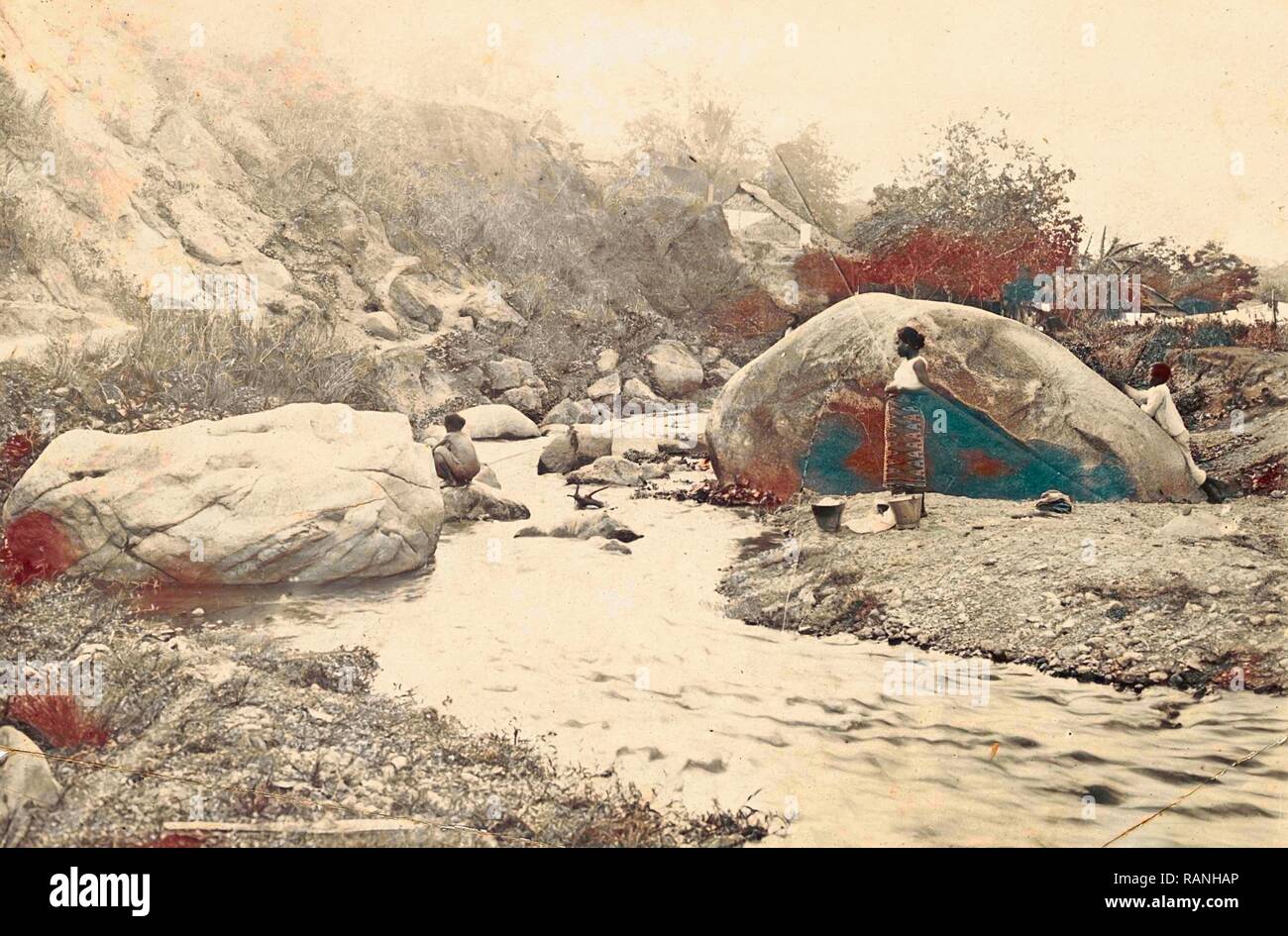 Waxing women in rock formations in Ambon (possibly the Paper Elephant ...