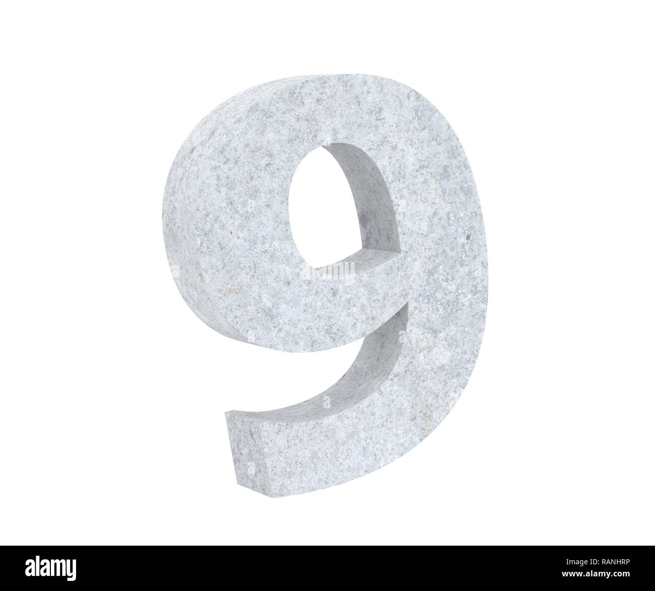 3D rendering concrete number 9 nine. 3D render Illustration Stock Photo ...