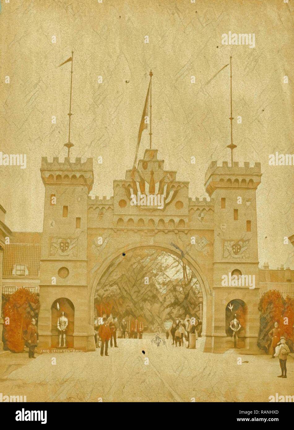 Triumphal arch near the Groote Houtbrug, giving access to den Hout ...