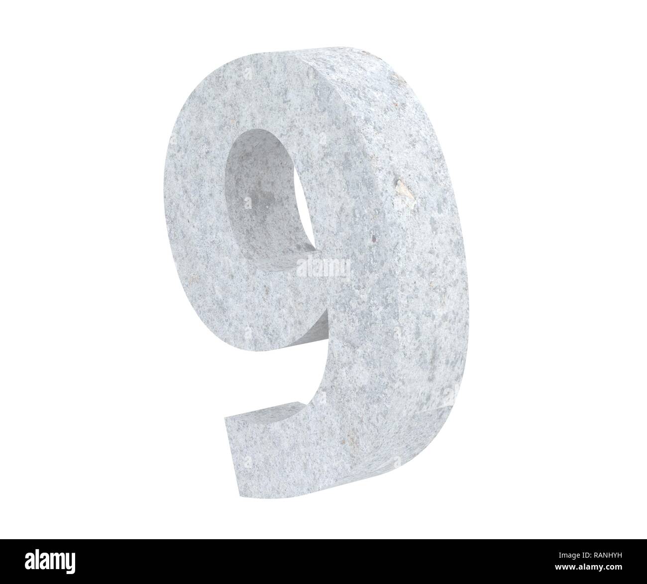 3D rendering concrete number 9 nine. 3D render Illustration Stock Photo ...