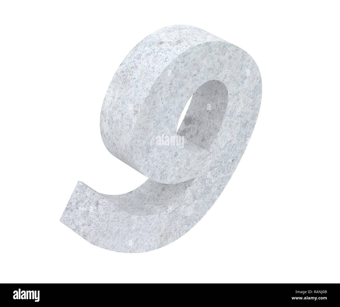 3D rendering concrete number 9 nine. 3D render Illustration Stock Photo ...