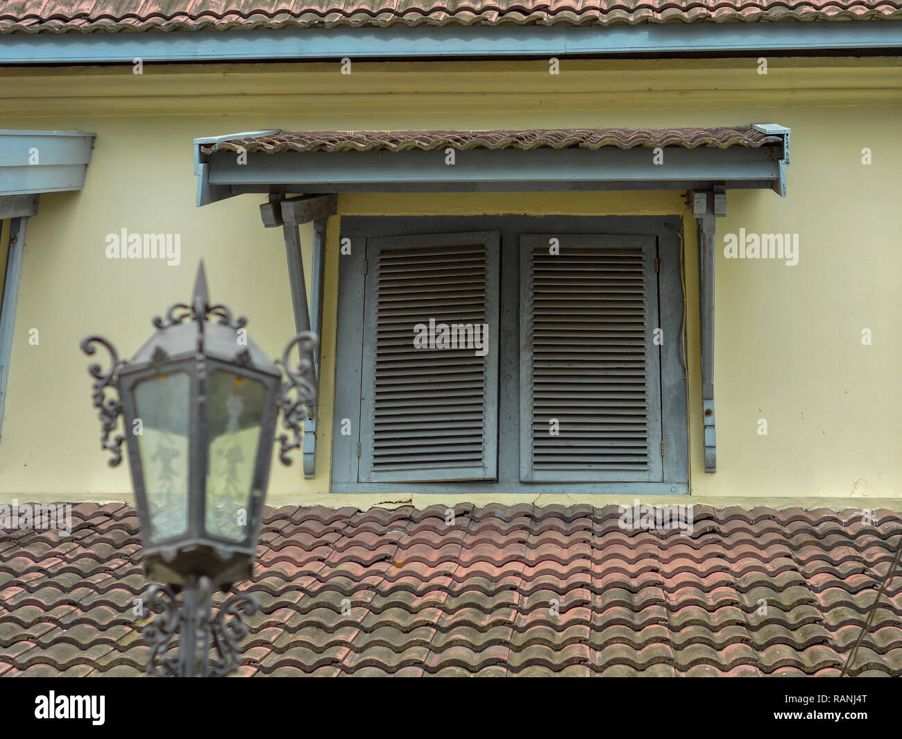 Ancient windows in old buildings in closed positions Stock Photo - Alamy