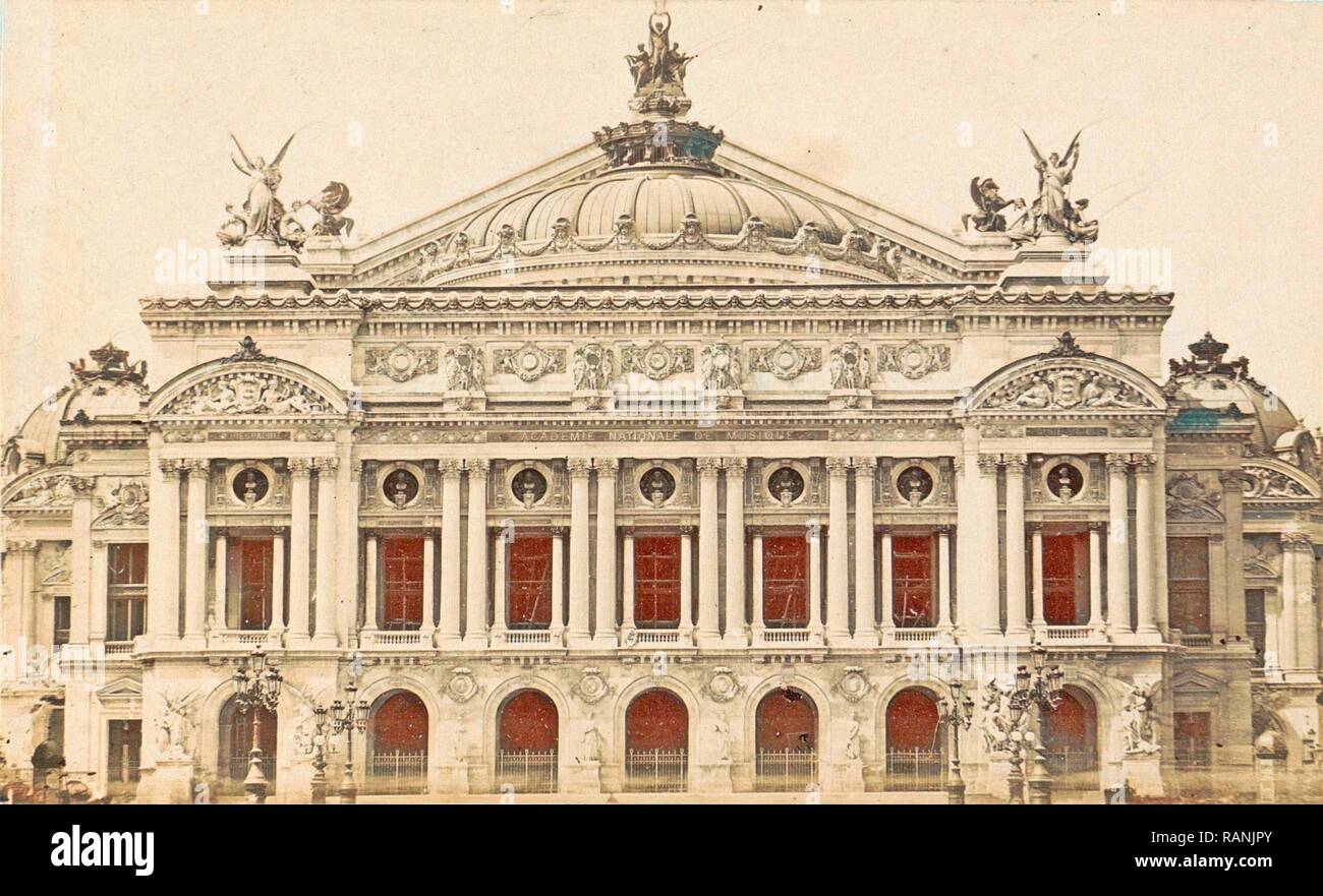 front of the Opera in Paris, France, Anonymous, 1878 - 1890. Reimagined ...