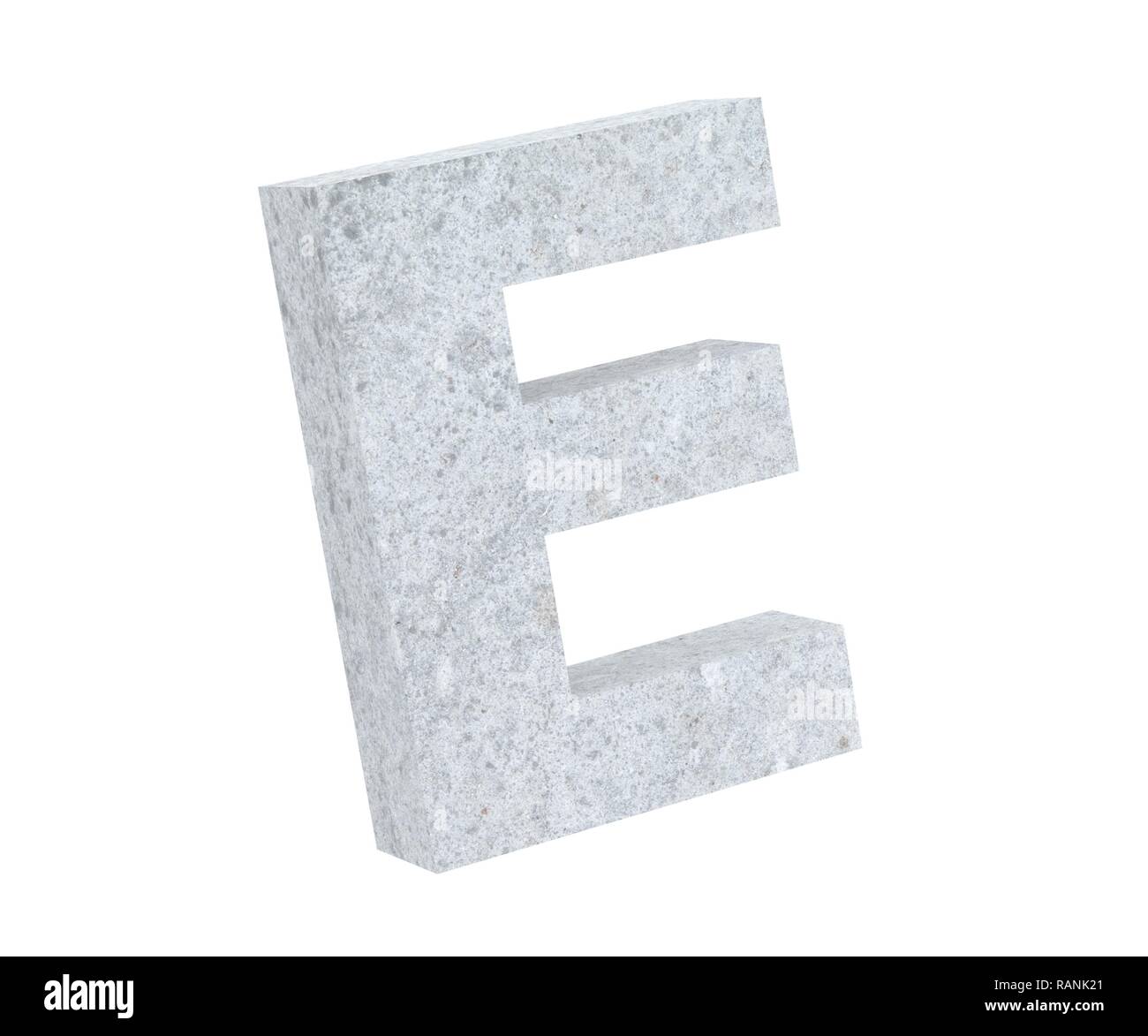 Concrete Capital Letter - E isolated on white background. 3D render ...