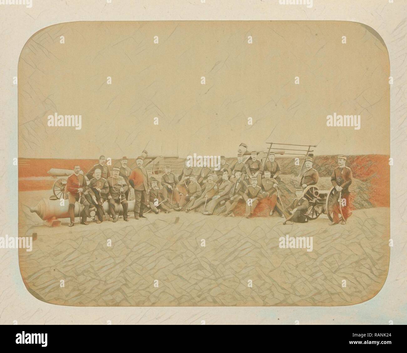 Group portrait of officers of the Dutch army stationed in Ambon ...