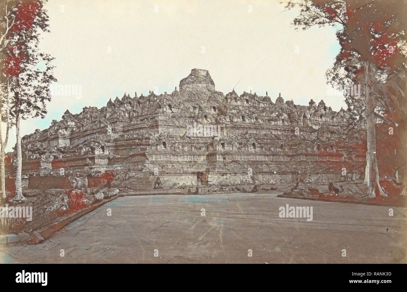 Borobudur seen from the northwest Indonesia, possibly Kassian Céphas ...