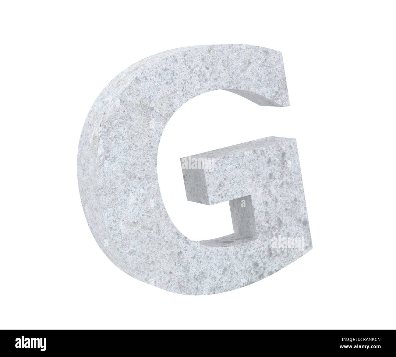 Concrete Capital Letter - G isolated on white background. 3D render ...