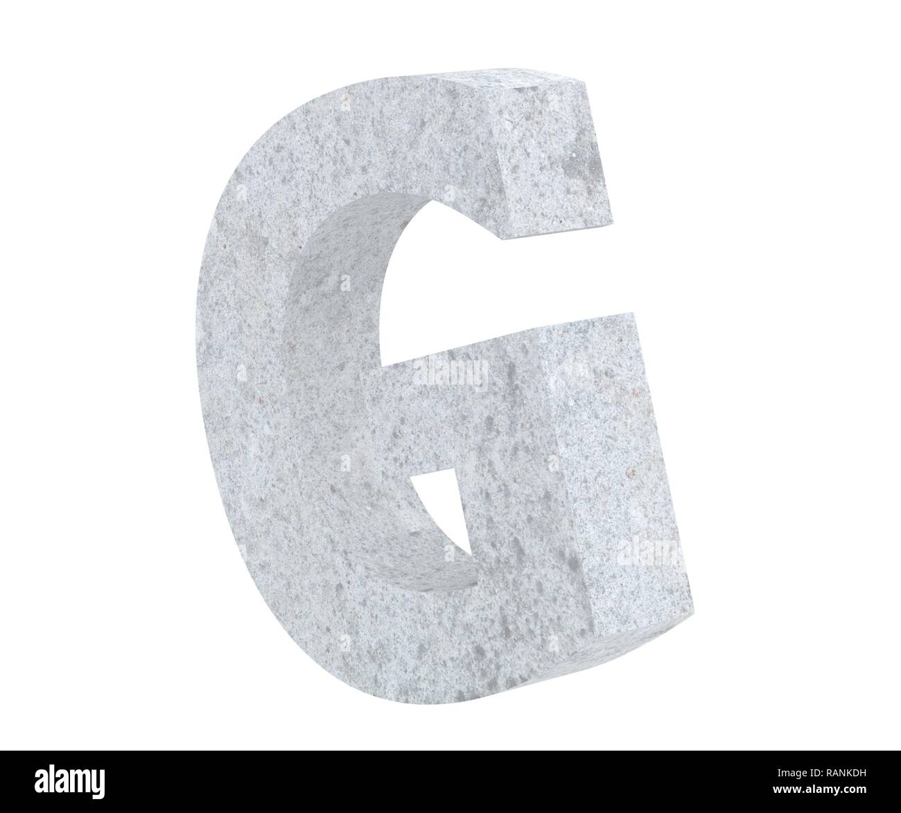 Concrete Capital Letter - G isolated on white background. 3D render ...