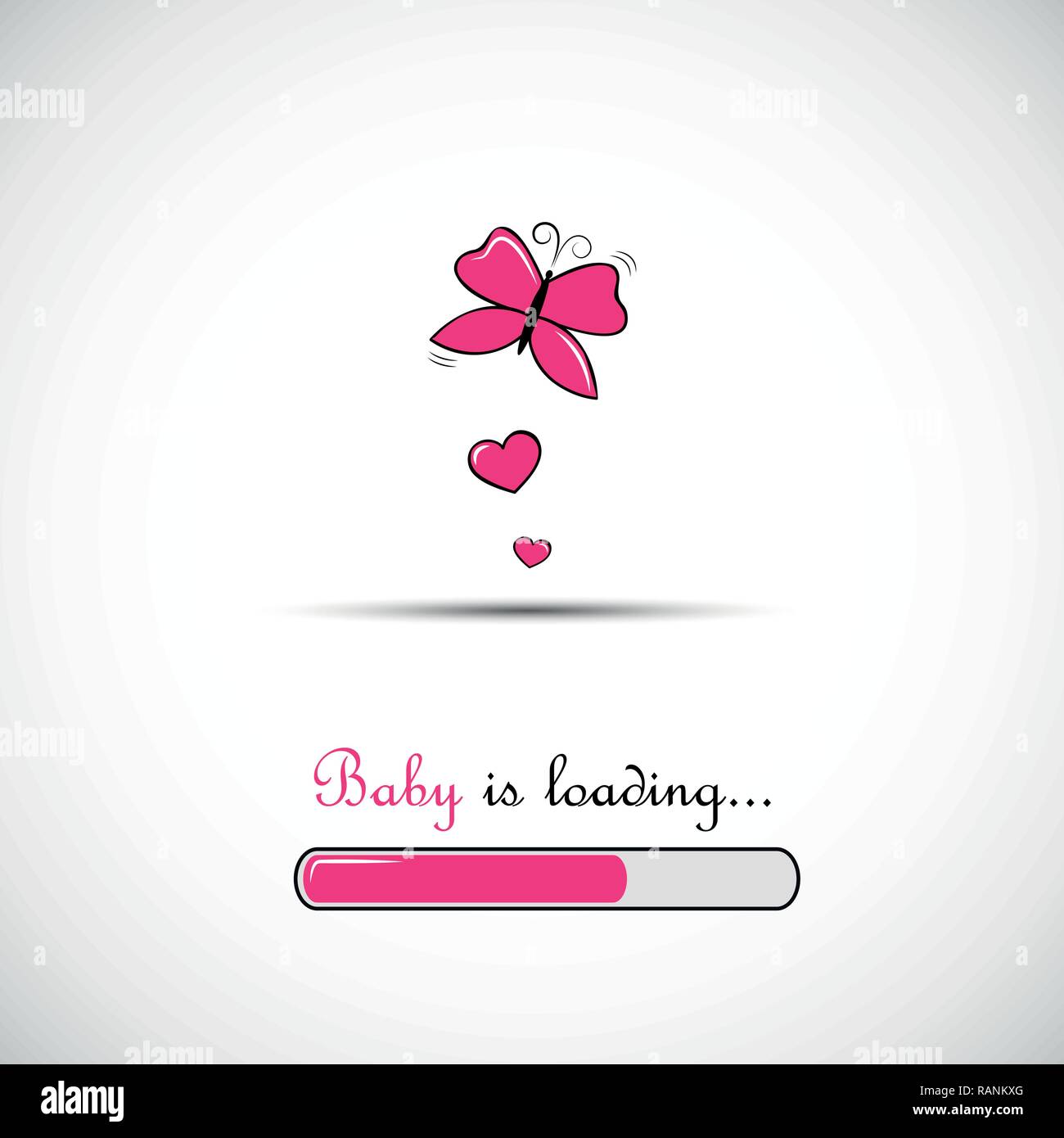 baby girl is loading butterfly vector illustration Stock Vector Image ...