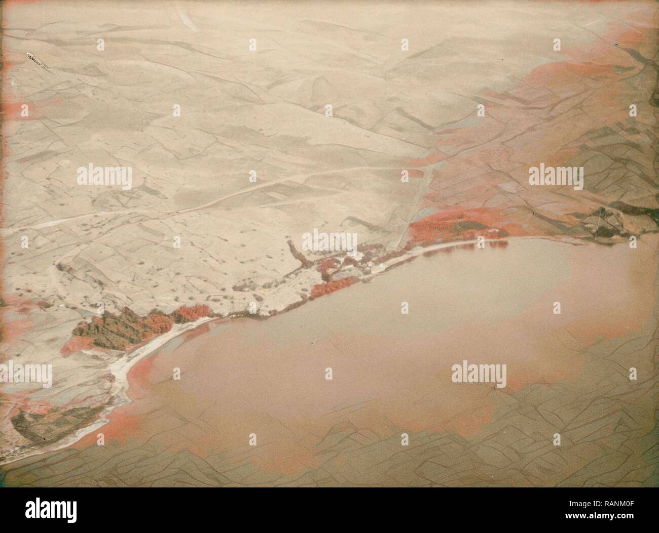 Air views of Palestine. Ain Tabgha near site of Bethsaida on N.W. shore ...