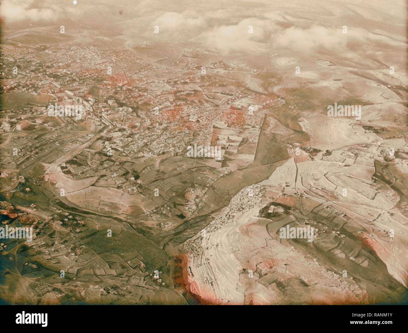 Air views of Palestine. Jerusalem from the air (the Old City ...