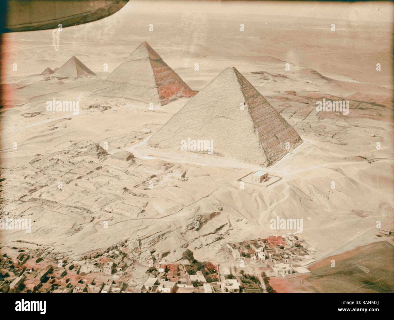 Air views of Palestine. Cairo and the pyramids. Pyramids of Gizeh ...